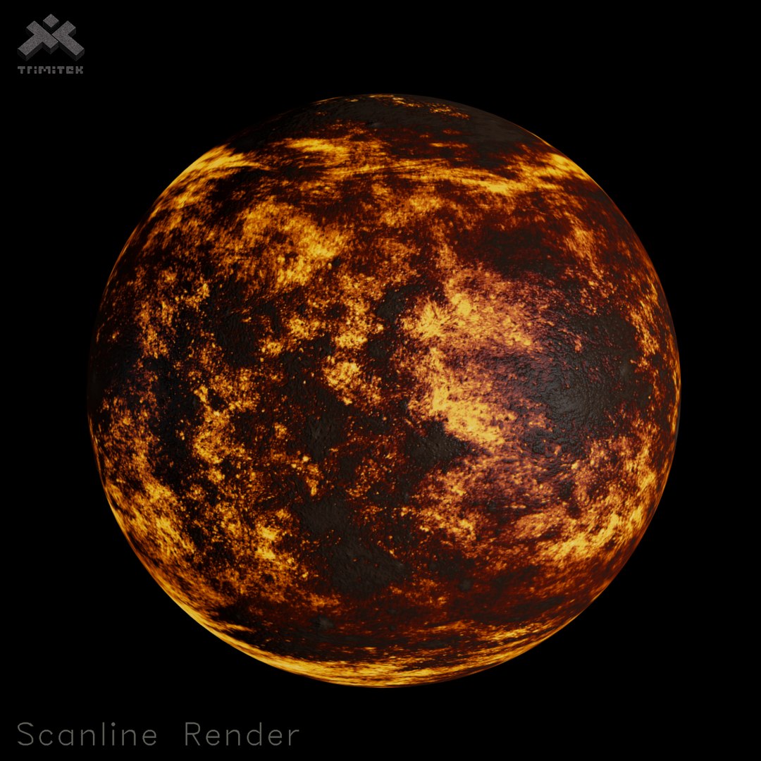 3D Lava Planet 03 - PBR - Metal and Gloss versions - TurboSquid 2180680