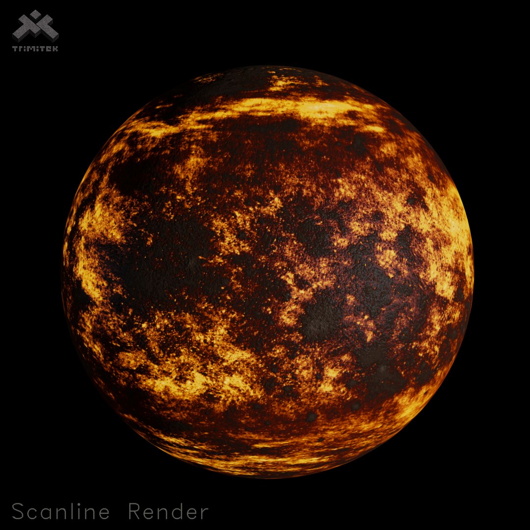 3D Lava Planet 03 - PBR - Metal and Gloss versions - TurboSquid 2180680