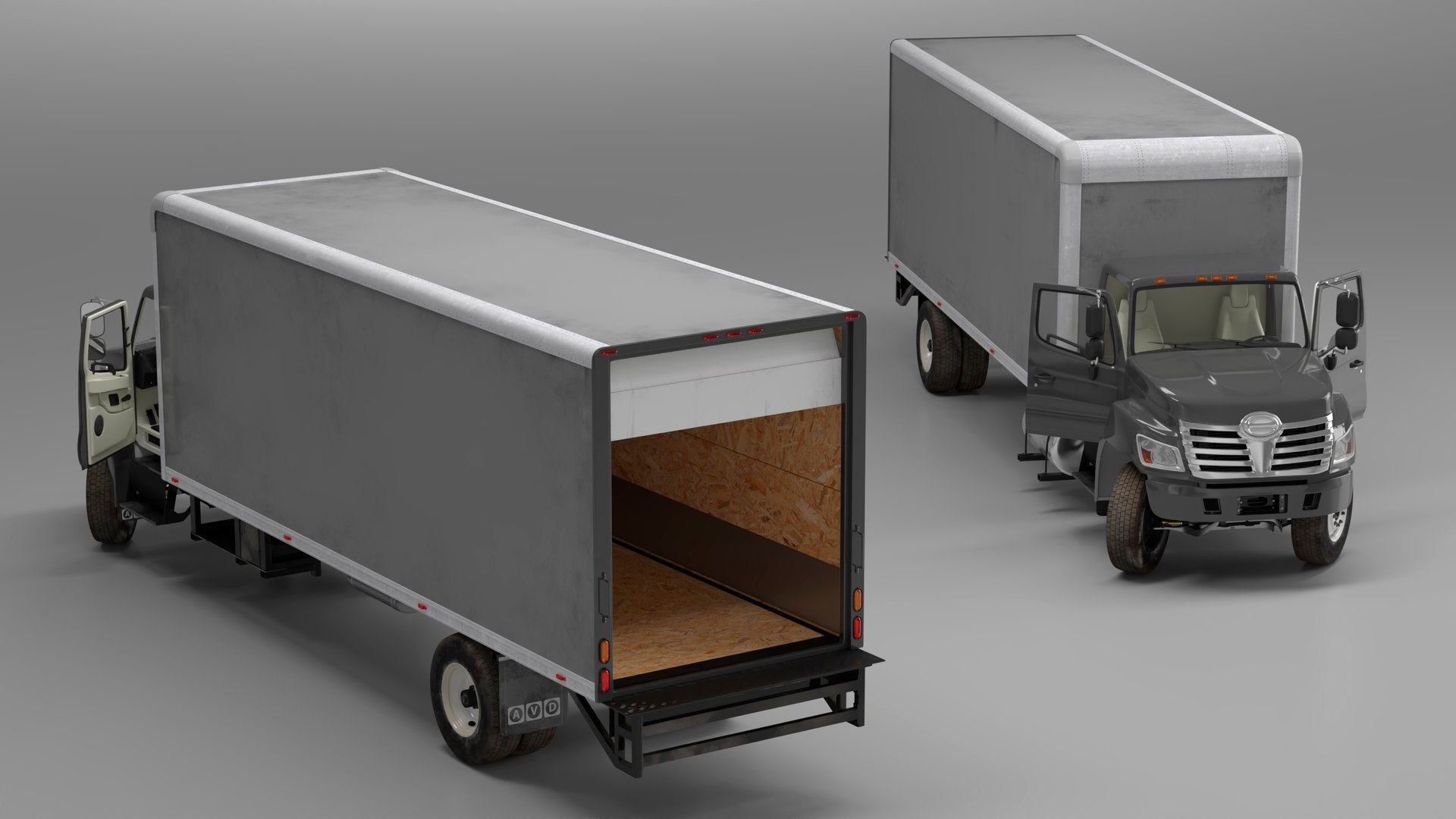 Cargo Box Truck Rigged For Cinema 4D 3D - TurboSquid 2224689