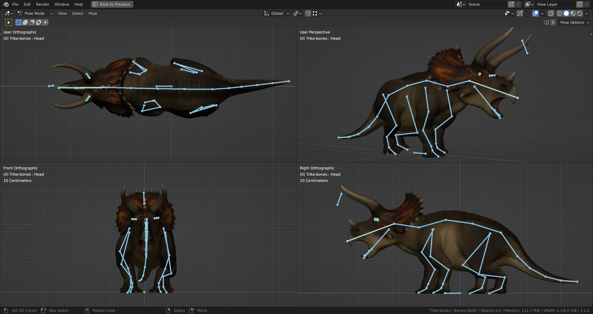 Triceratops Low-poly Rig Model - TurboSquid 1867000