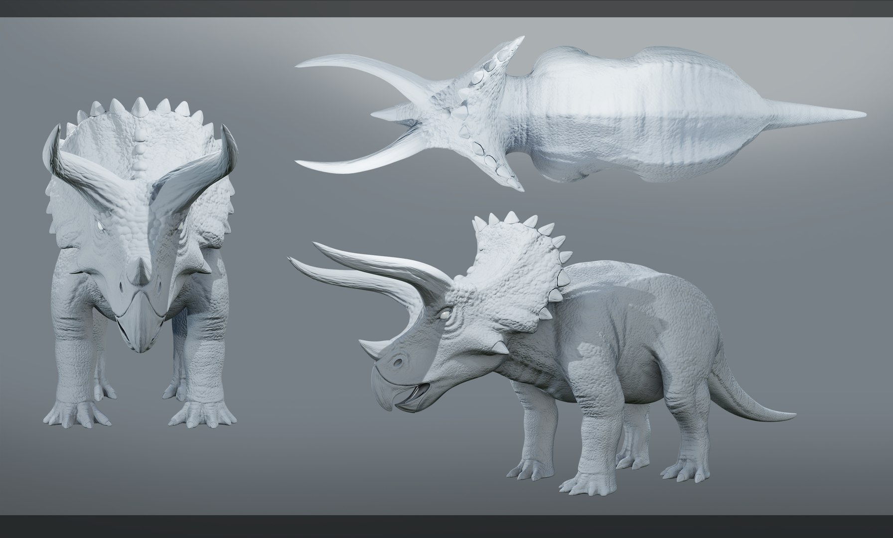 Triceratops Low-poly Rig Model - TurboSquid 1867000