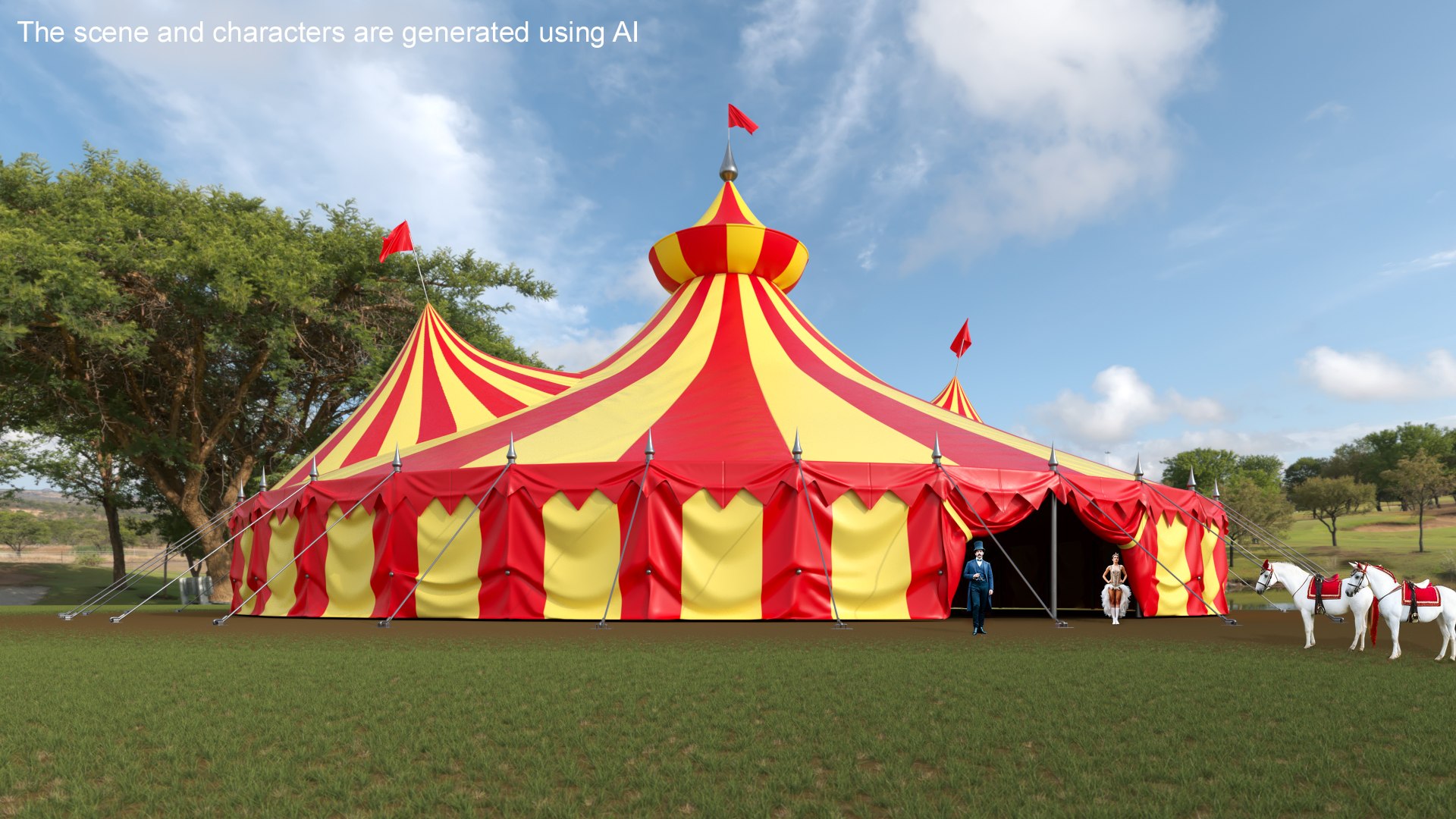 3D Model Circus Tent With Animals On A Circus Stand Collection ...