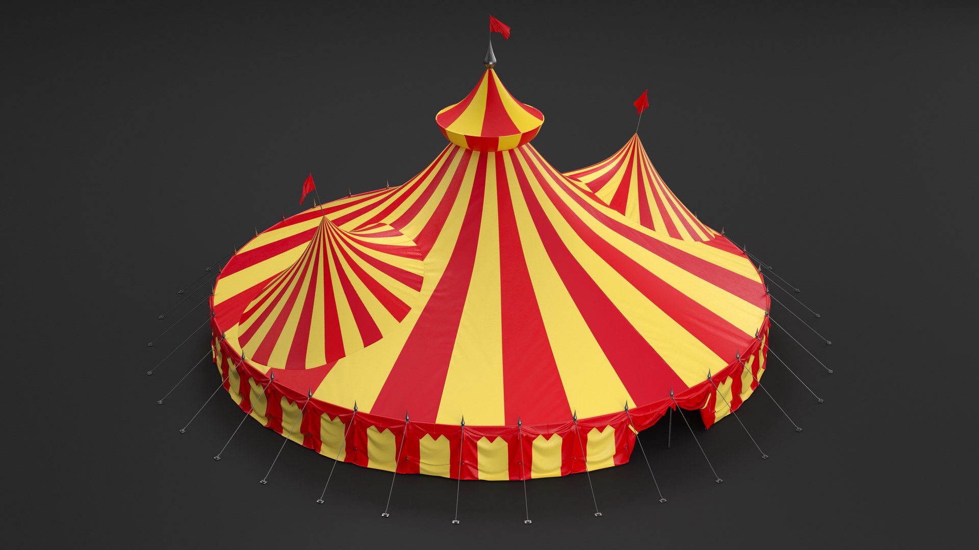 3D Model Circus Tent With Animals On A Circus Stand Collection ...