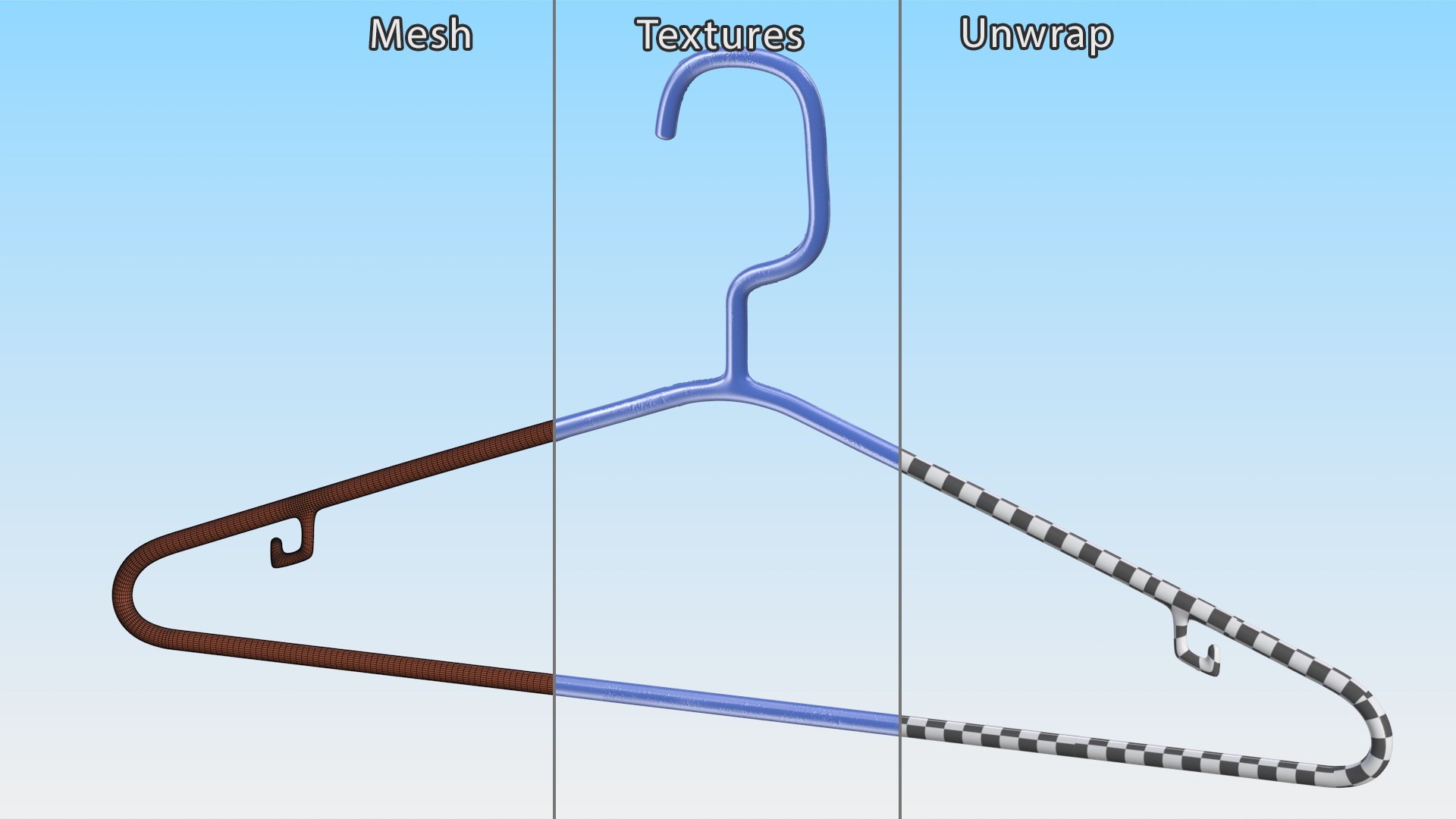 3D model Plastic Tubular Hanger for Wardrobe Blue - TurboSquid 2136380