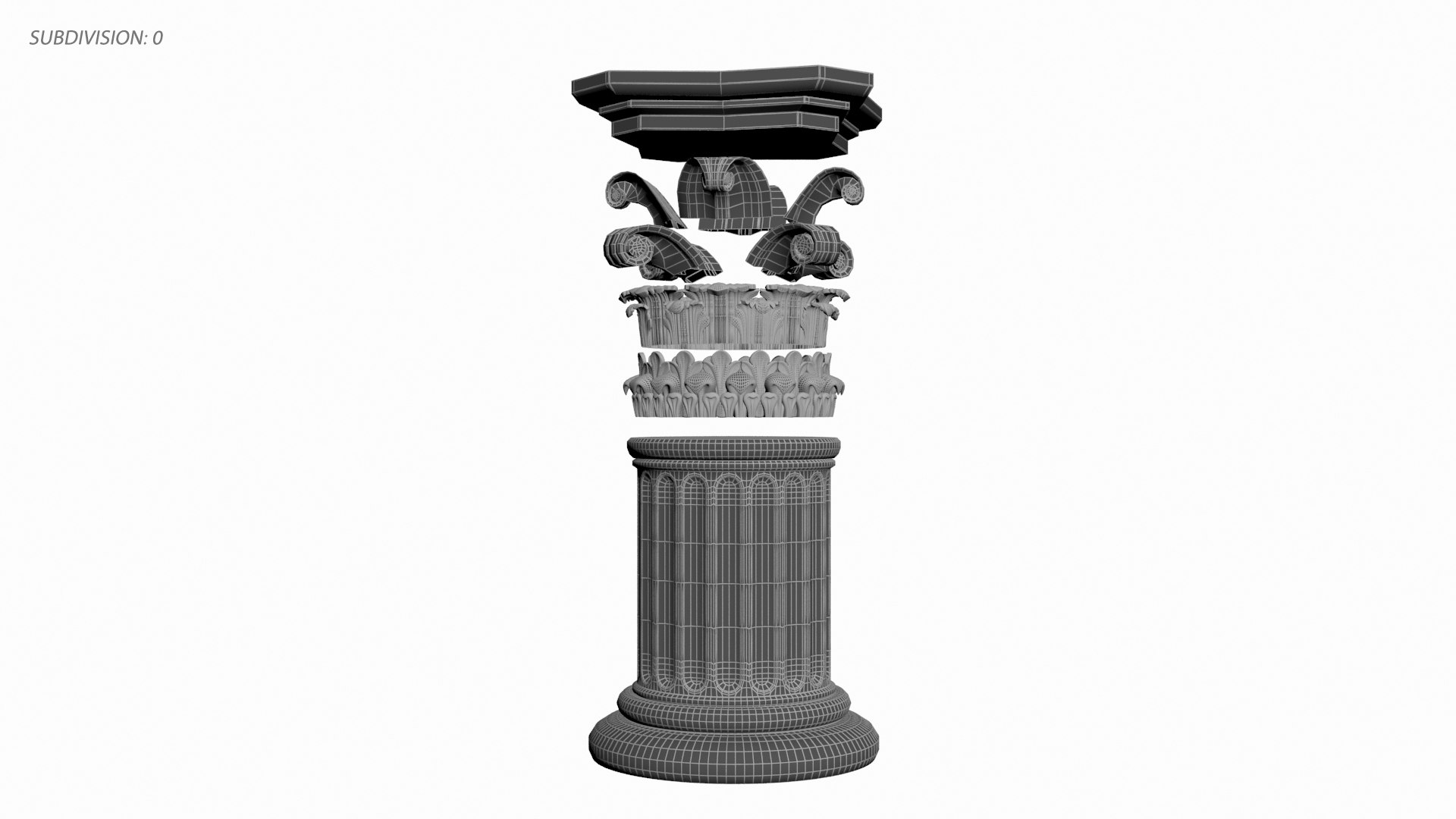 Column Baroque Corinthian Style 3D Model - TurboSquid 2368693