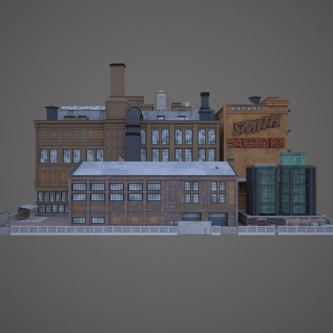 3D old factory model - TurboSquid 1221761