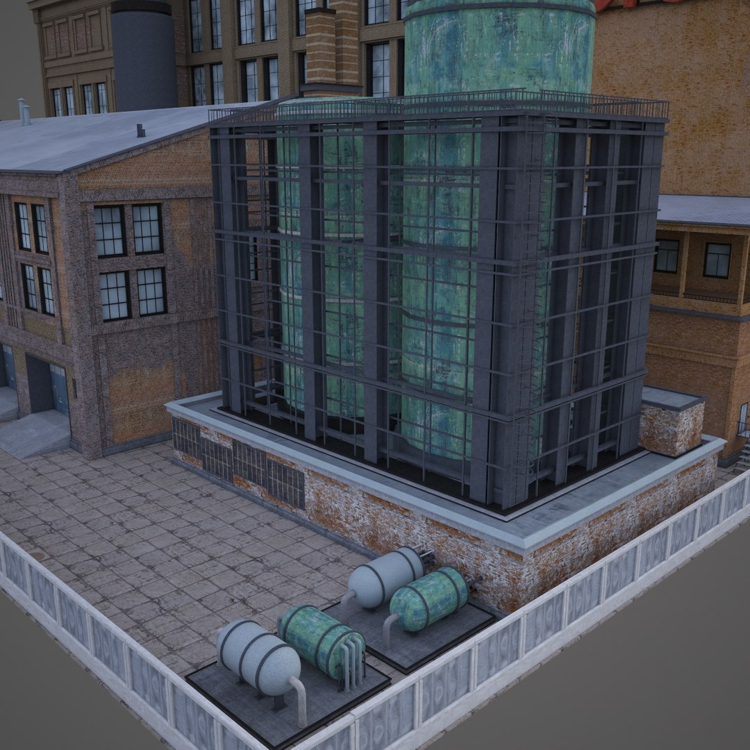 3D old factory model - TurboSquid 1221761