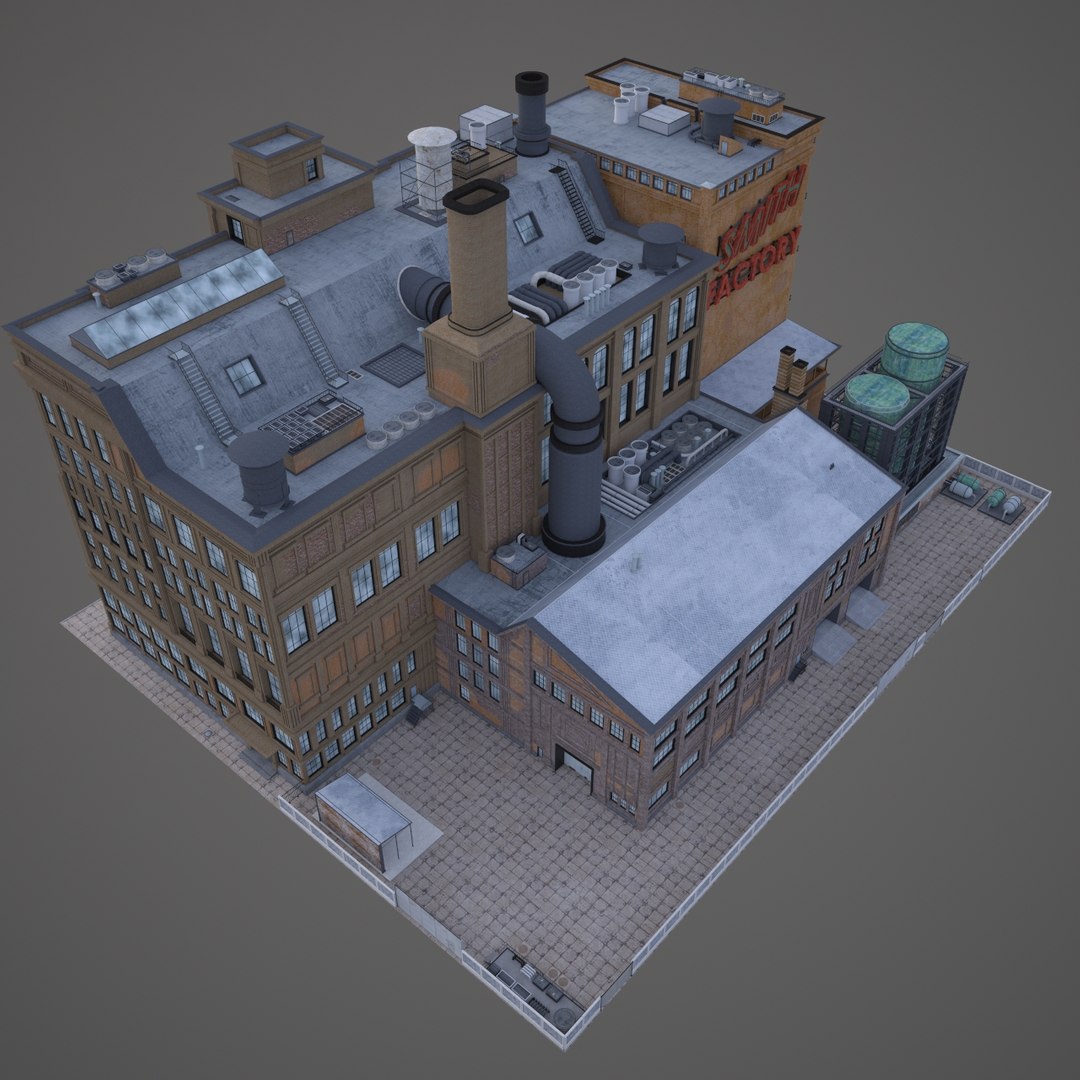 3D old factory model - TurboSquid 1221761