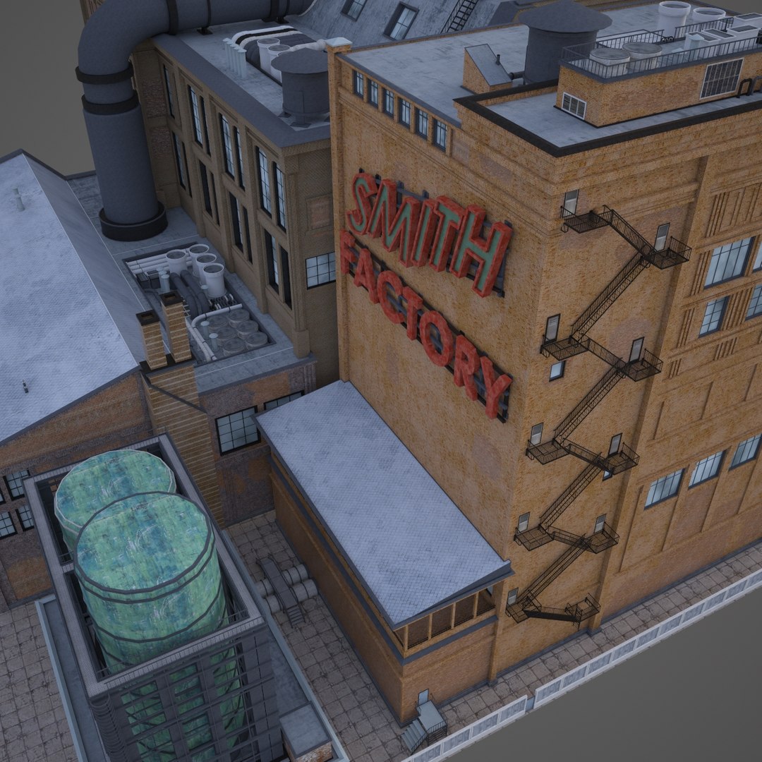 3D old factory model - TurboSquid 1221761