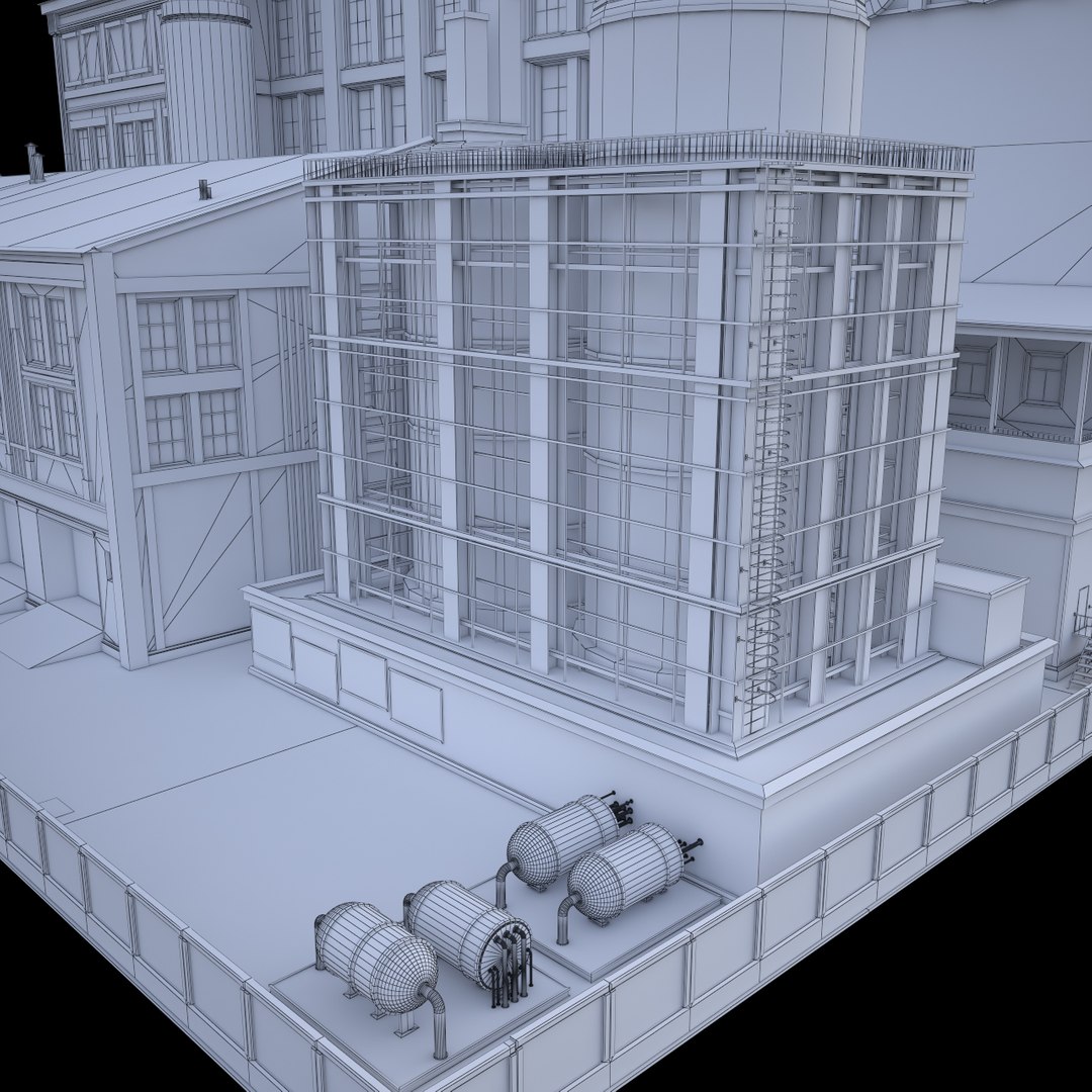 3D old factory model - TurboSquid 1221761