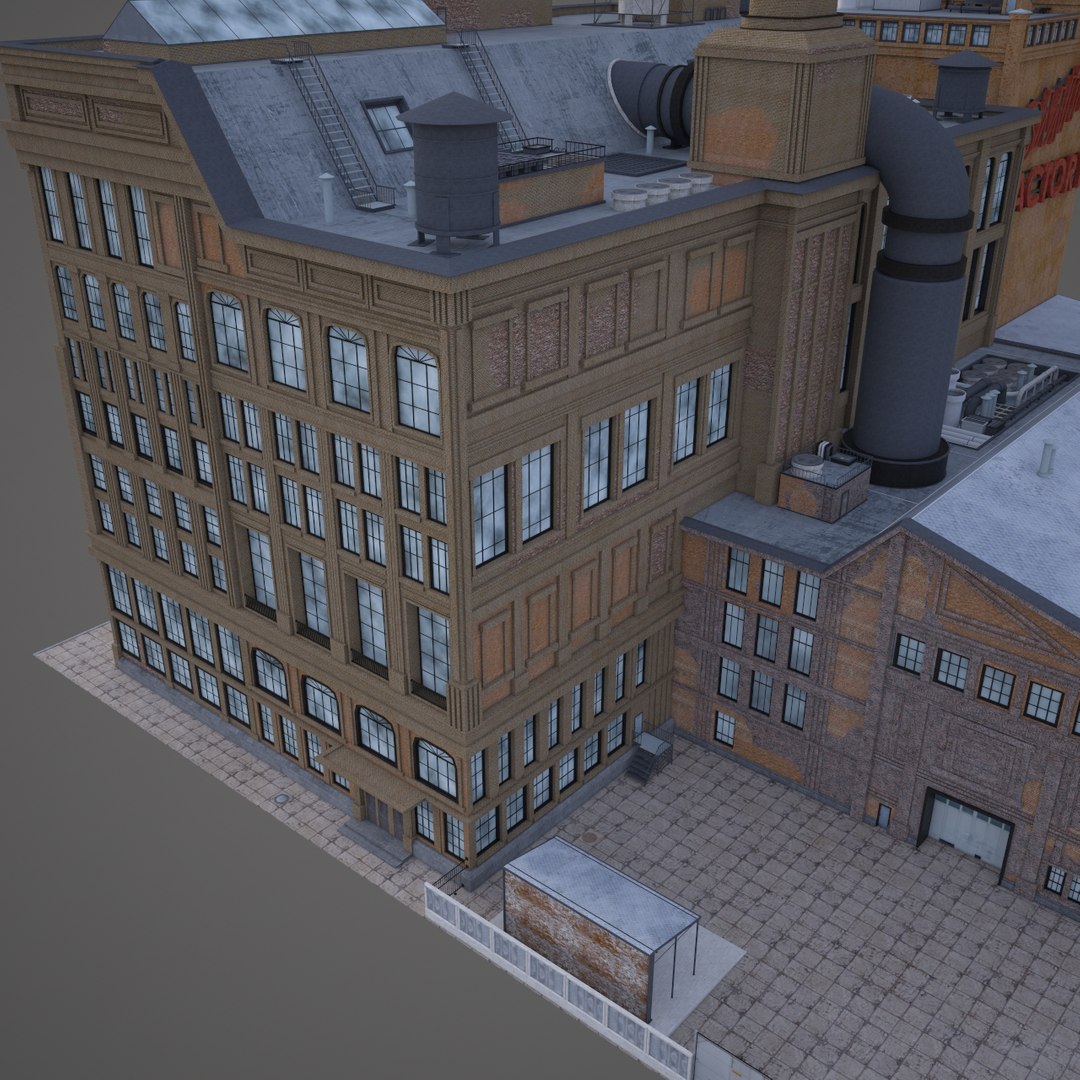 3D old factory model - TurboSquid 1221761