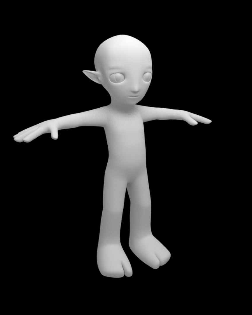 3d elf unrigged untextured model