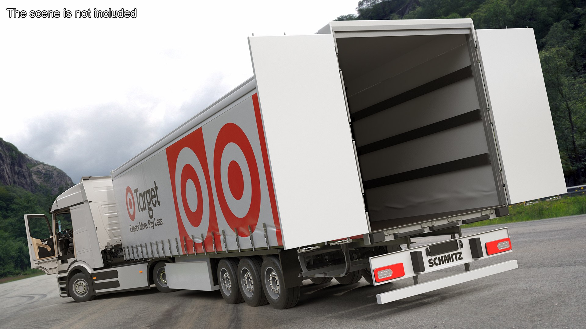 3D Electric Truck With Target Trailer Rigged Model - TurboSquid 2424743