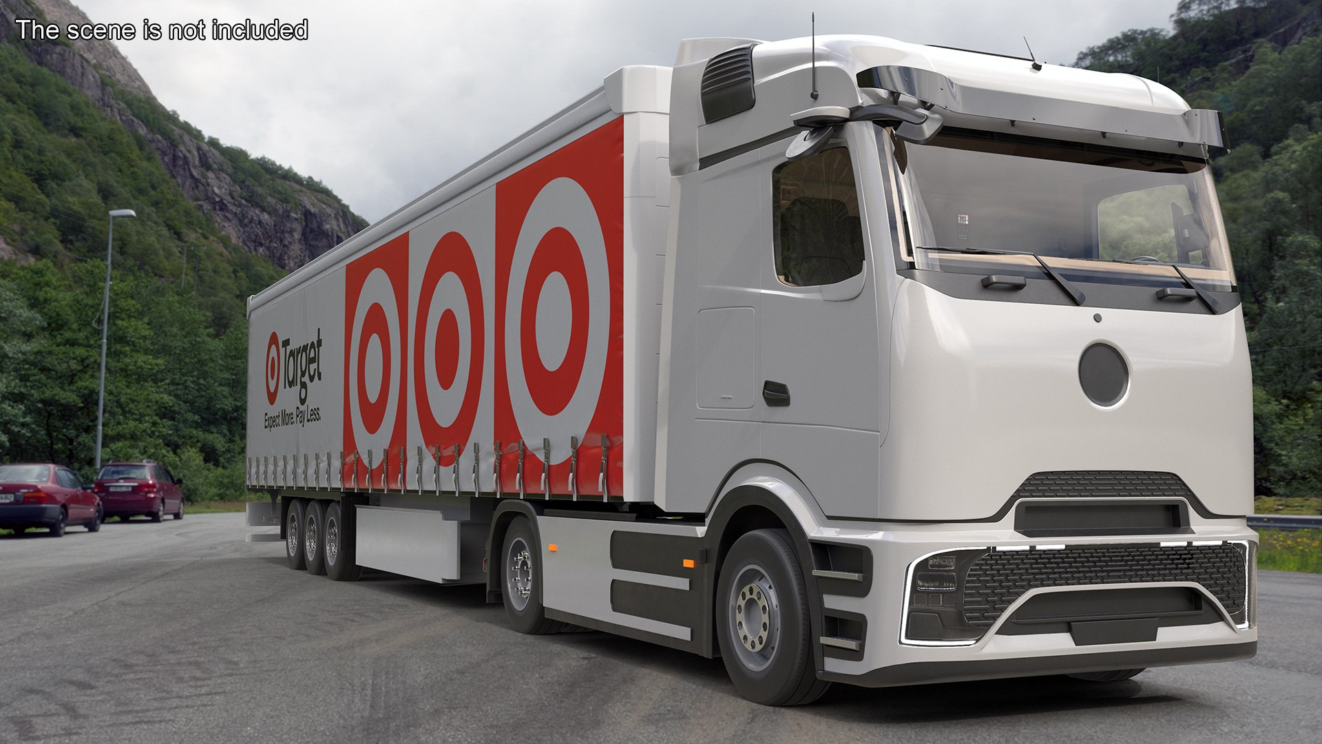 3D Electric Truck With Target Trailer Rigged Model - TurboSquid 2424743