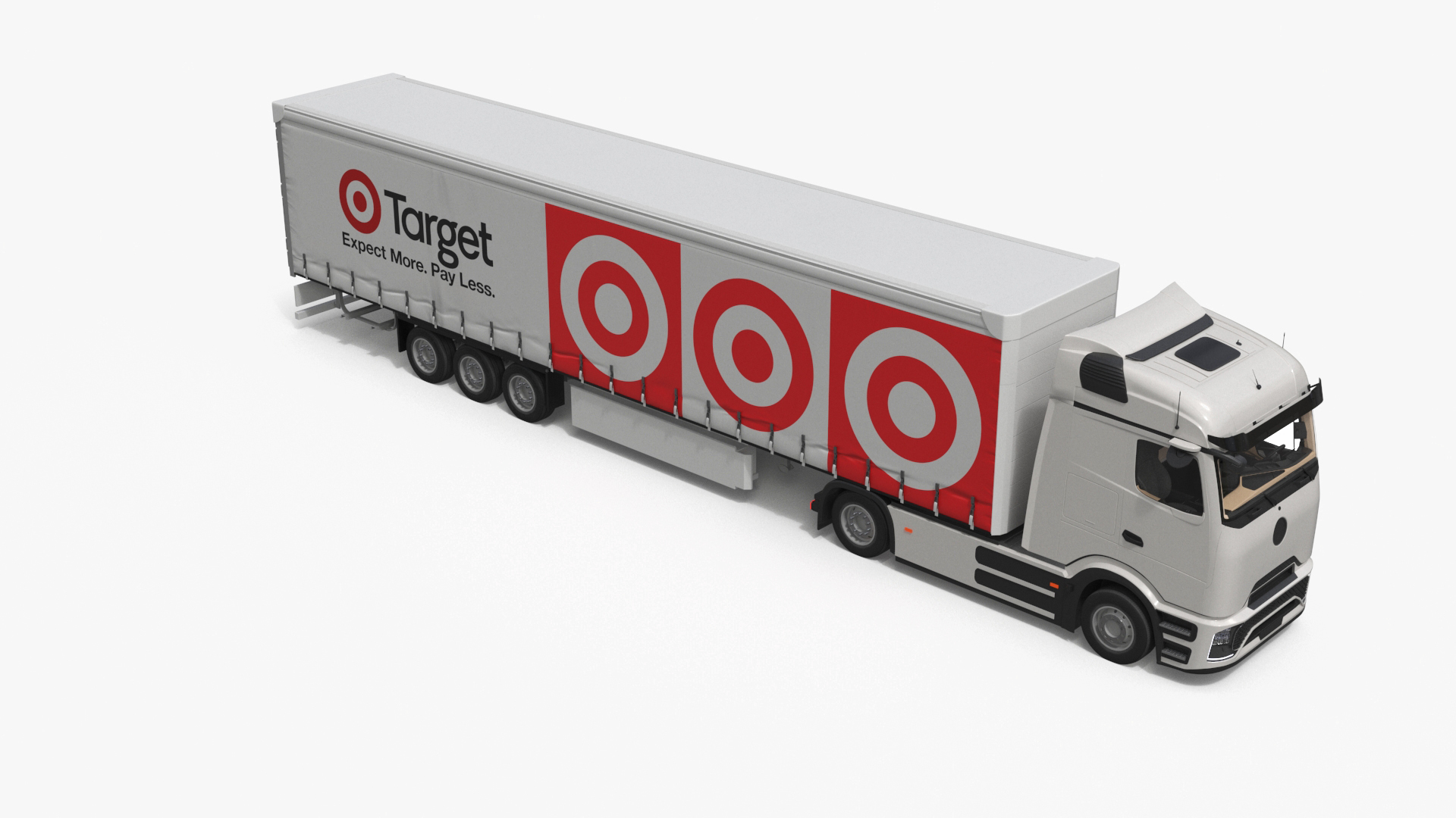 3D Electric Truck With Target Trailer Rigged Model - TurboSquid 2424743