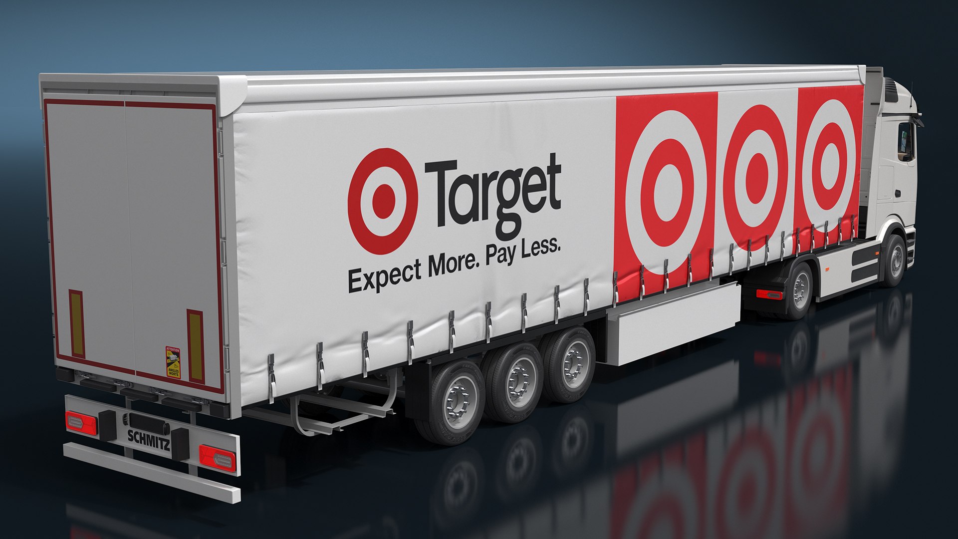 3D Electric Truck With Target Trailer Rigged Model - TurboSquid 2424743