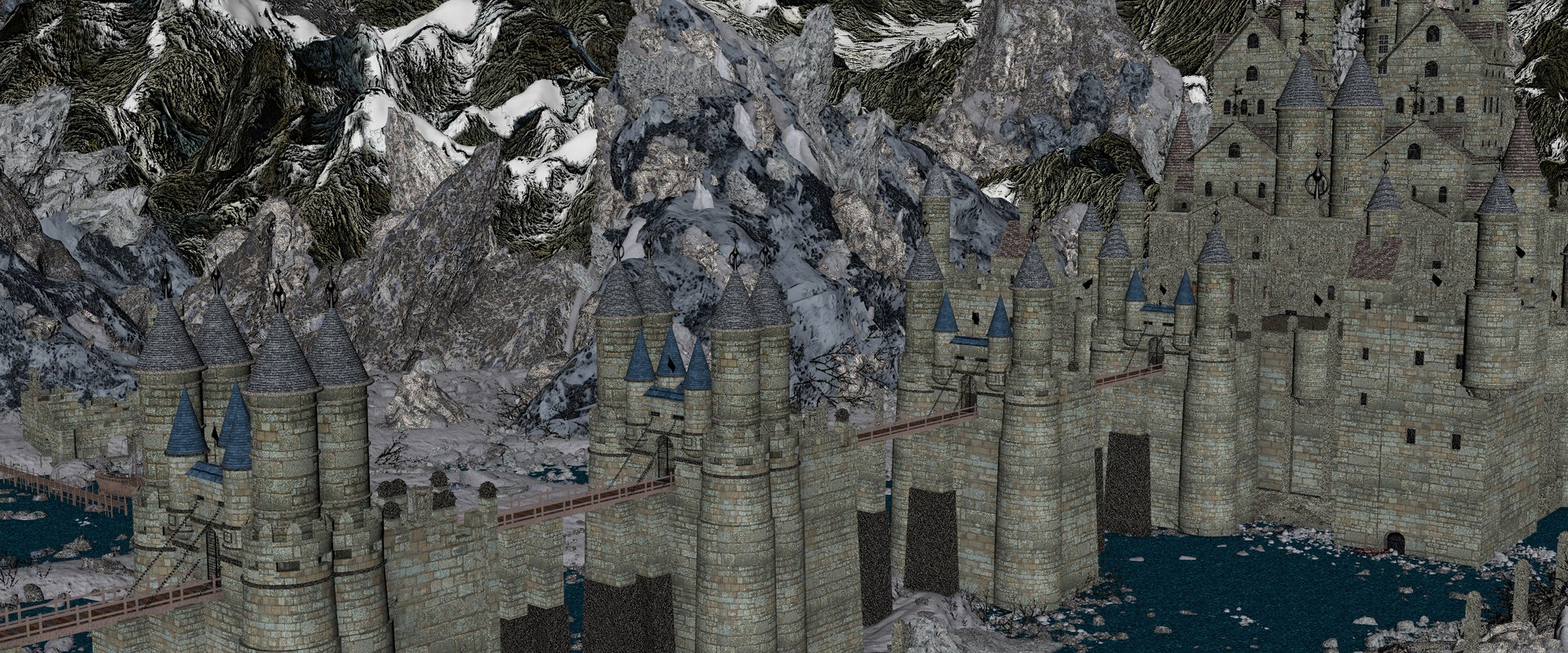 3D Winter Castle Environment - TurboSquid 2225944