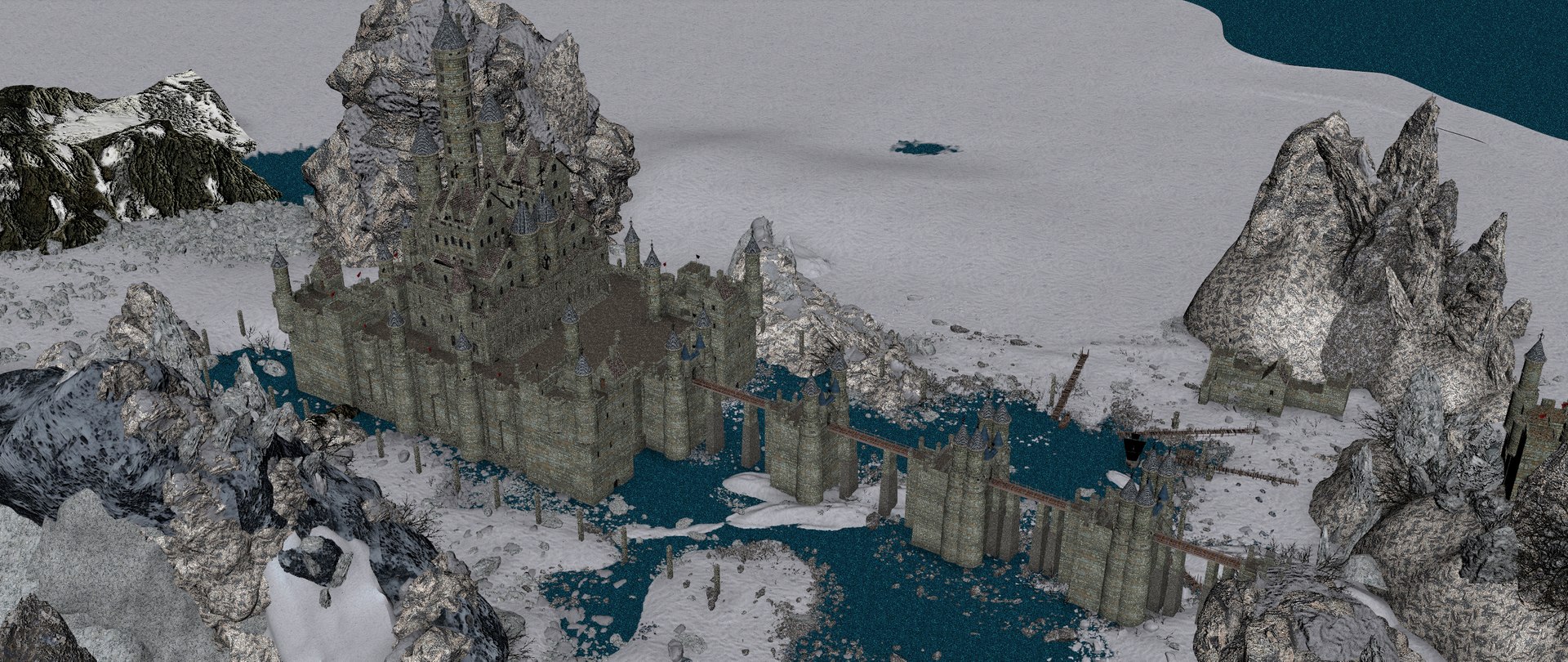 3D Winter Castle Environment - TurboSquid 2225944