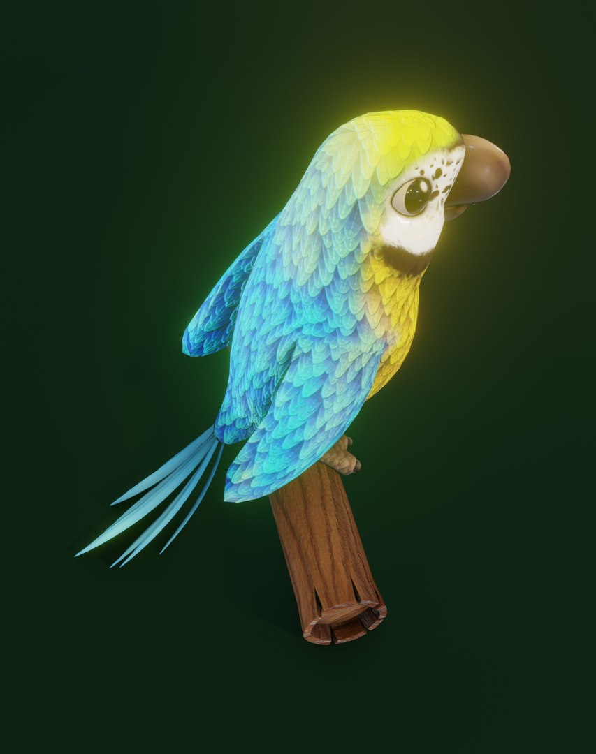 Cartoon Ara Parrot Yellow-Blue Animated 3D Model 3D Model - TurboSquid ...