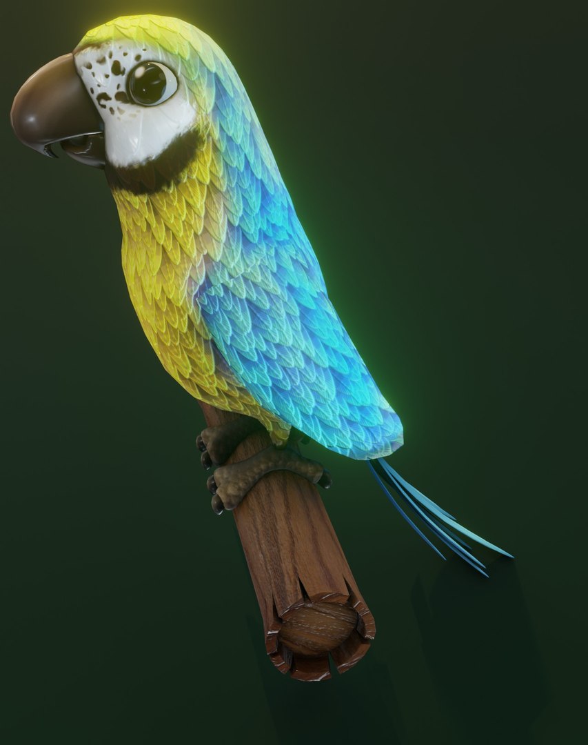 Cartoon Ara Parrot Yellow-Blue Animated 3D Model 3D Model - TurboSquid ...
