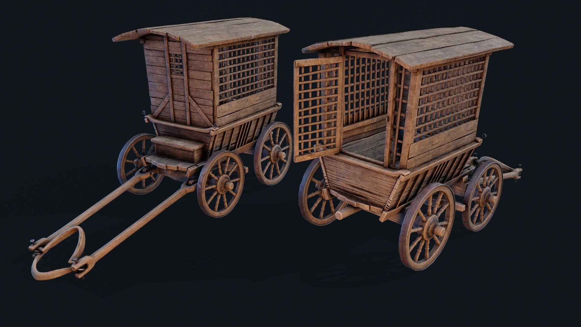 Medieval Prisoner Cart 3D - TurboSquid 2400417