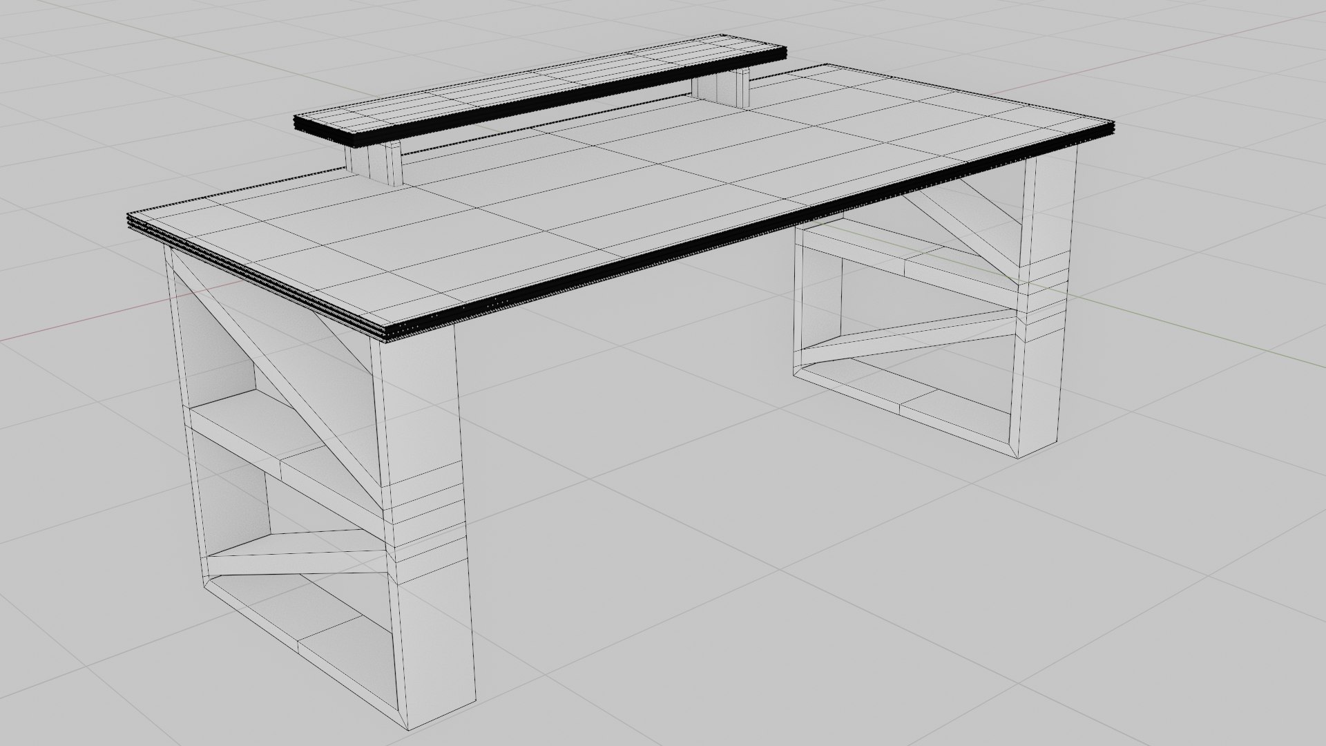 Desktop Table 3D Model - TurboSquid 2128162