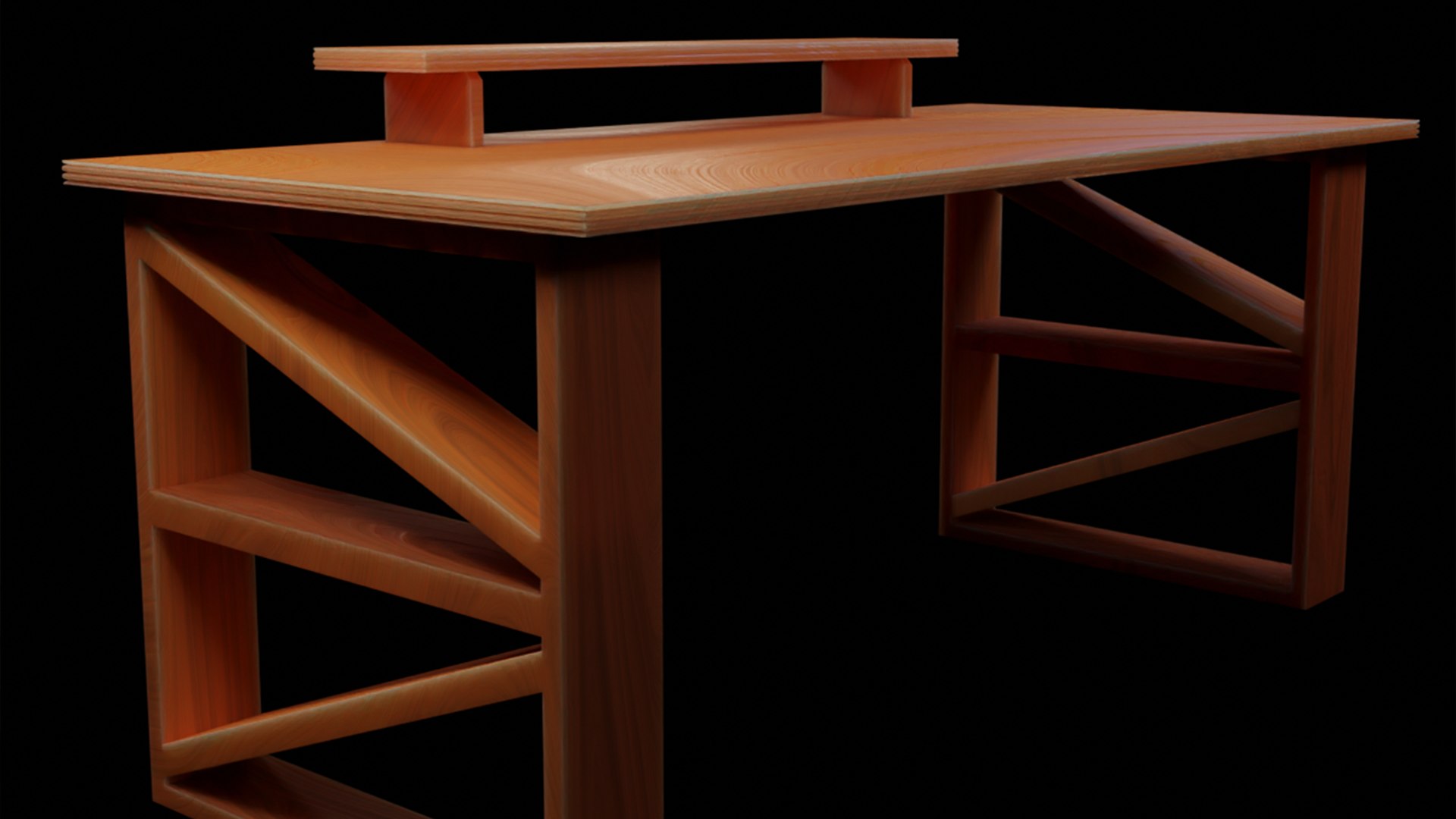Desktop Table 3D Model - TurboSquid 2128162