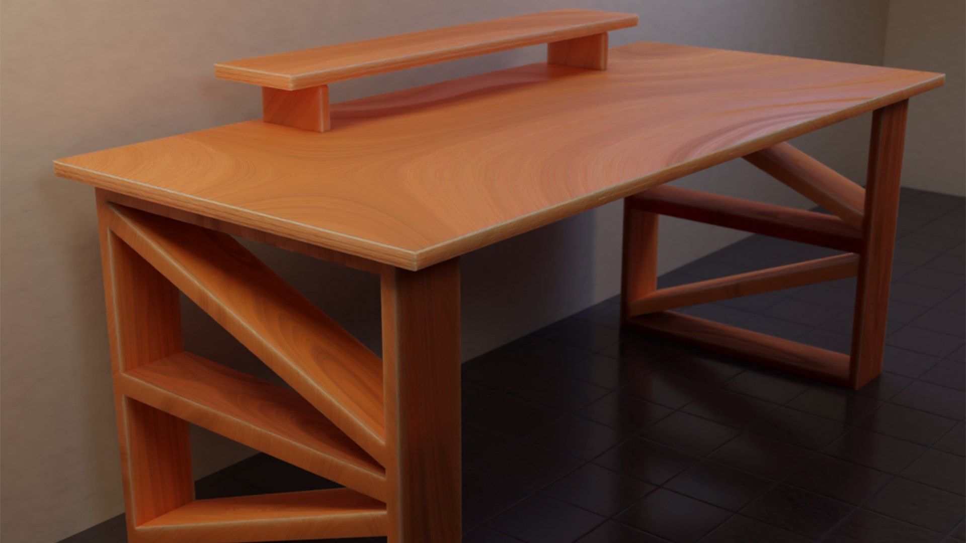 Desktop Table 3D Model - TurboSquid 2128162