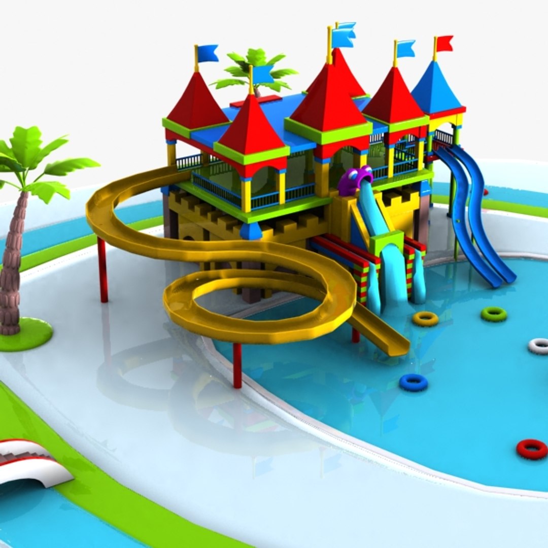 3ds Max Cartoon Waterpark Water