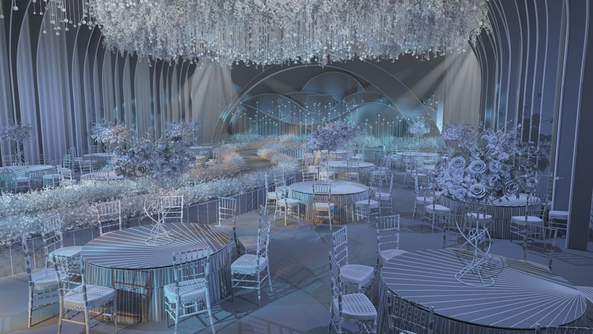 Wedding Banquet Hall 1 3D - TurboSquid 1915059