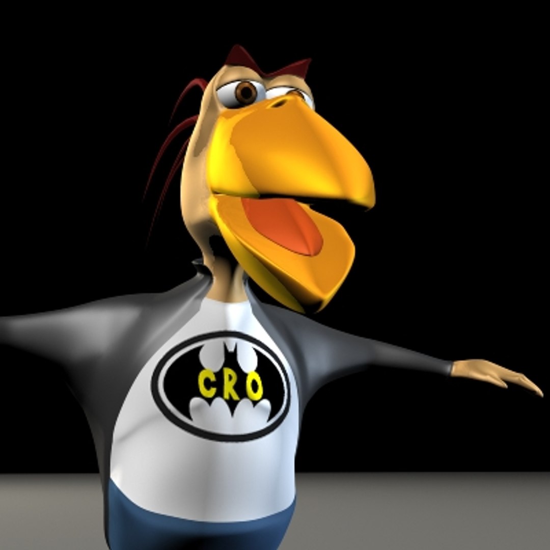3ds Max Cartoon Crow Cro Posed