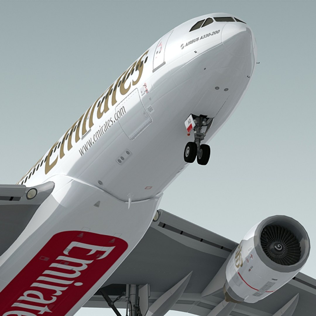 Airbus A330-200 Plane Emirates 3d Model