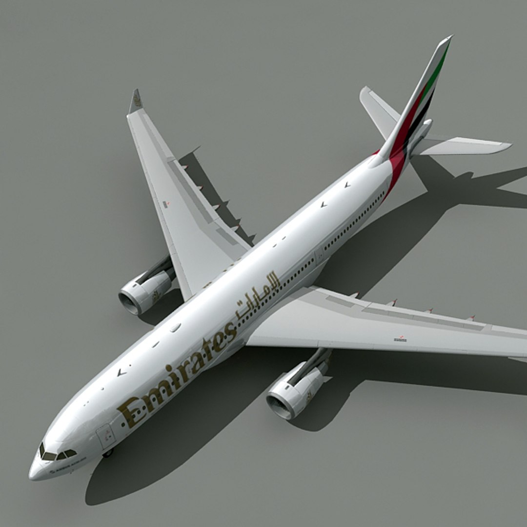 Airbus A330-200 Plane Emirates 3d Model