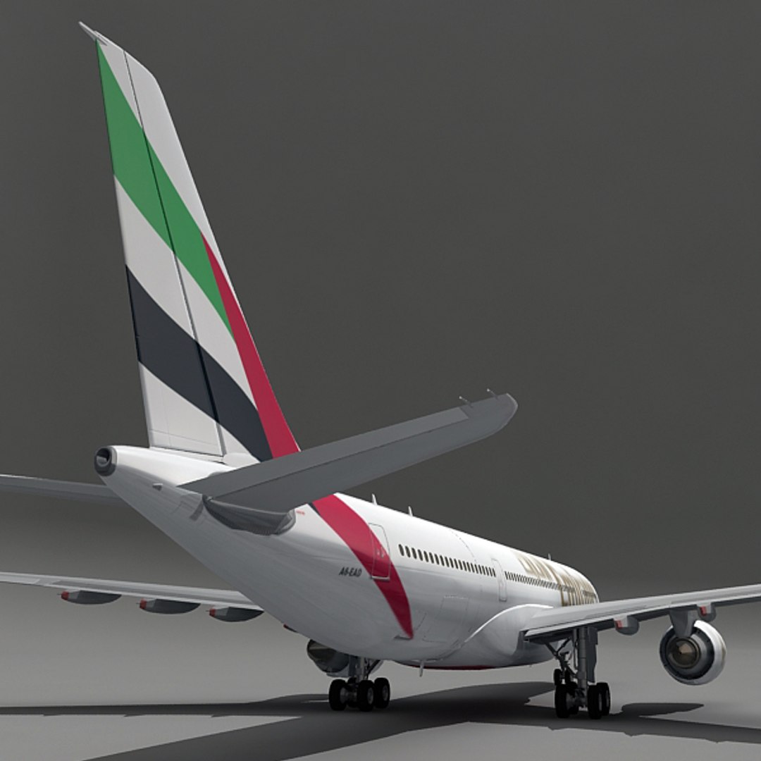 Airbus A330-200 Plane Emirates 3d Model