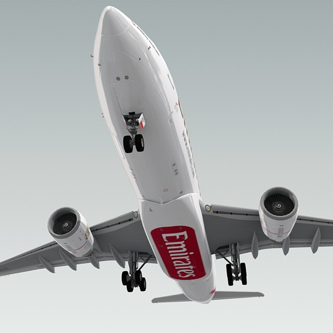 Airbus A330-200 Plane Emirates 3d Model