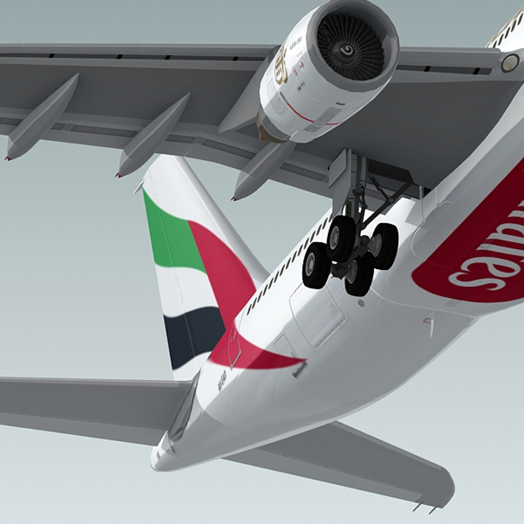 Airbus A330-200 Plane Emirates 3d Model