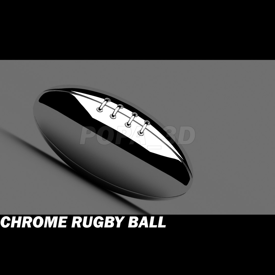 rugby ball chrome materials 3ds