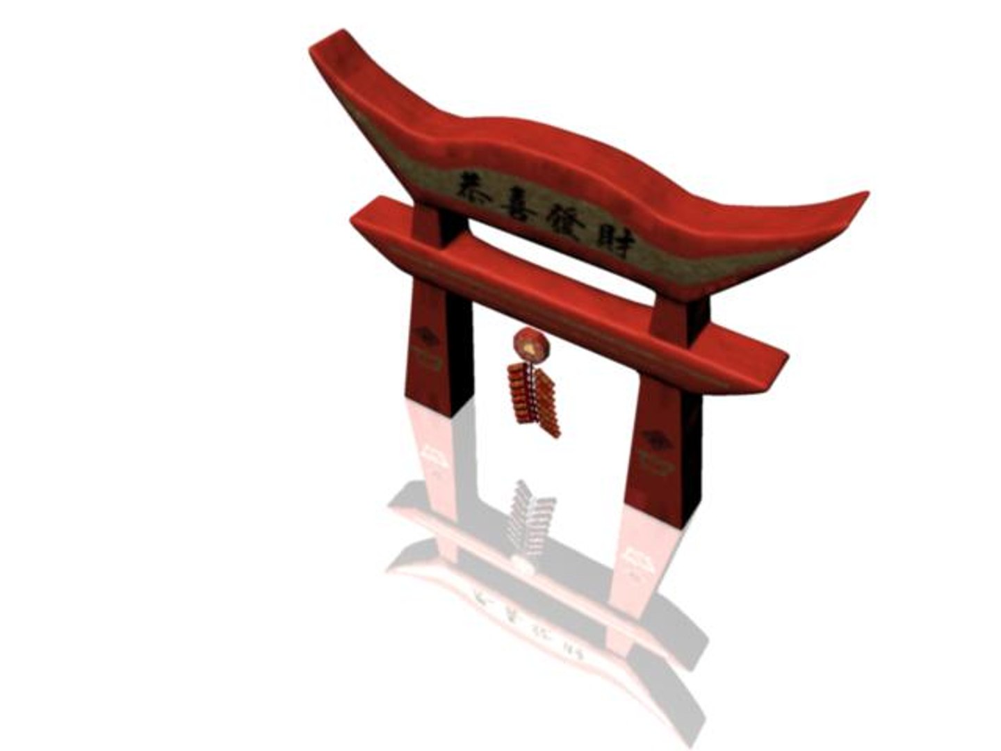 3d Model Chinese Gate Firecrackers