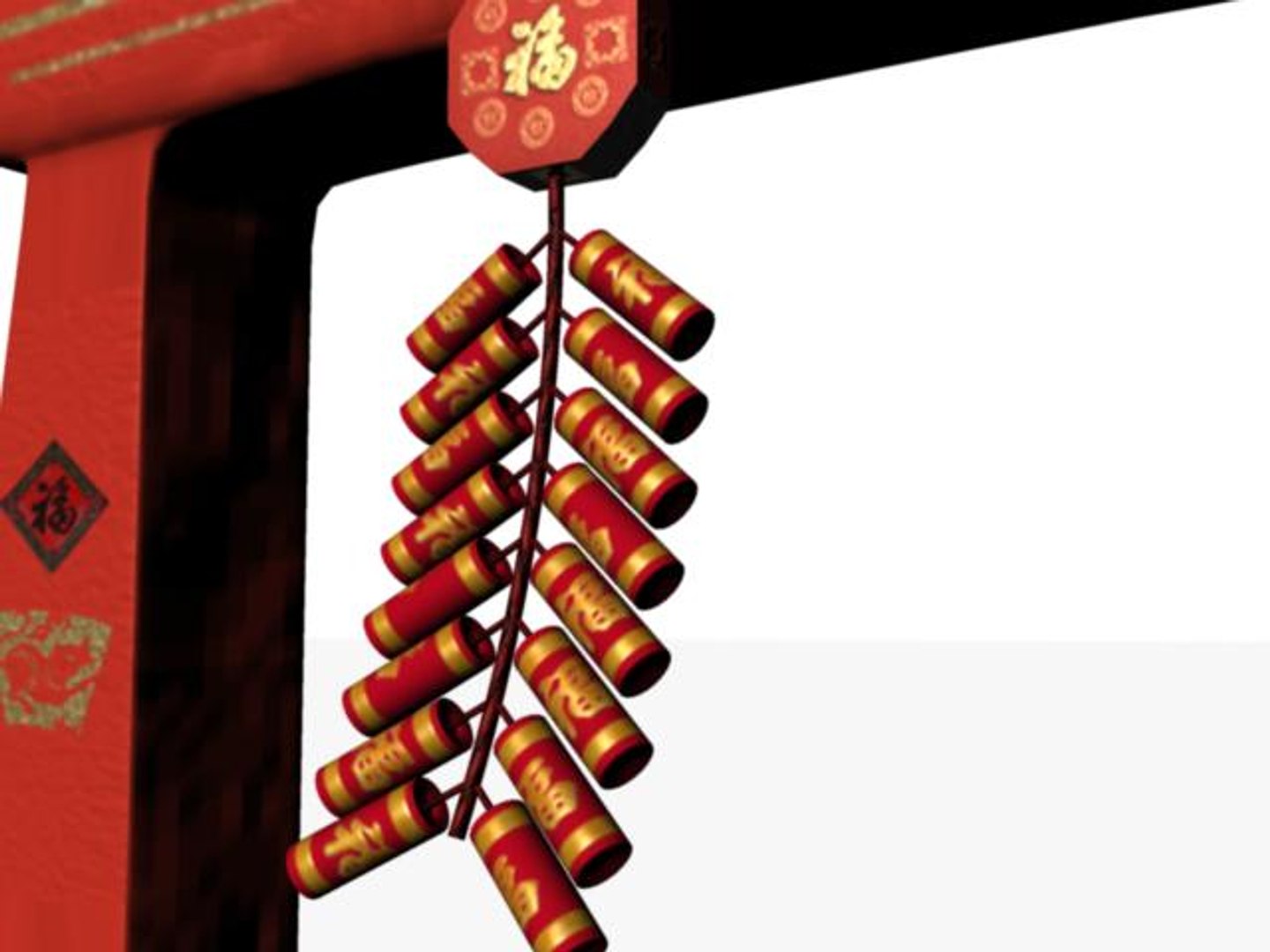3d Model Chinese Gate Firecrackers