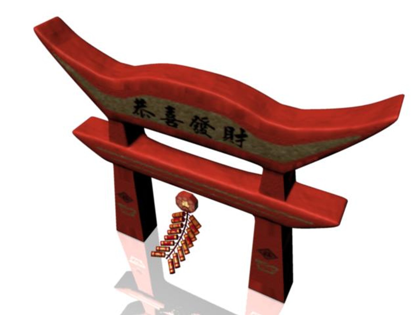 3d Model Chinese Gate Firecrackers