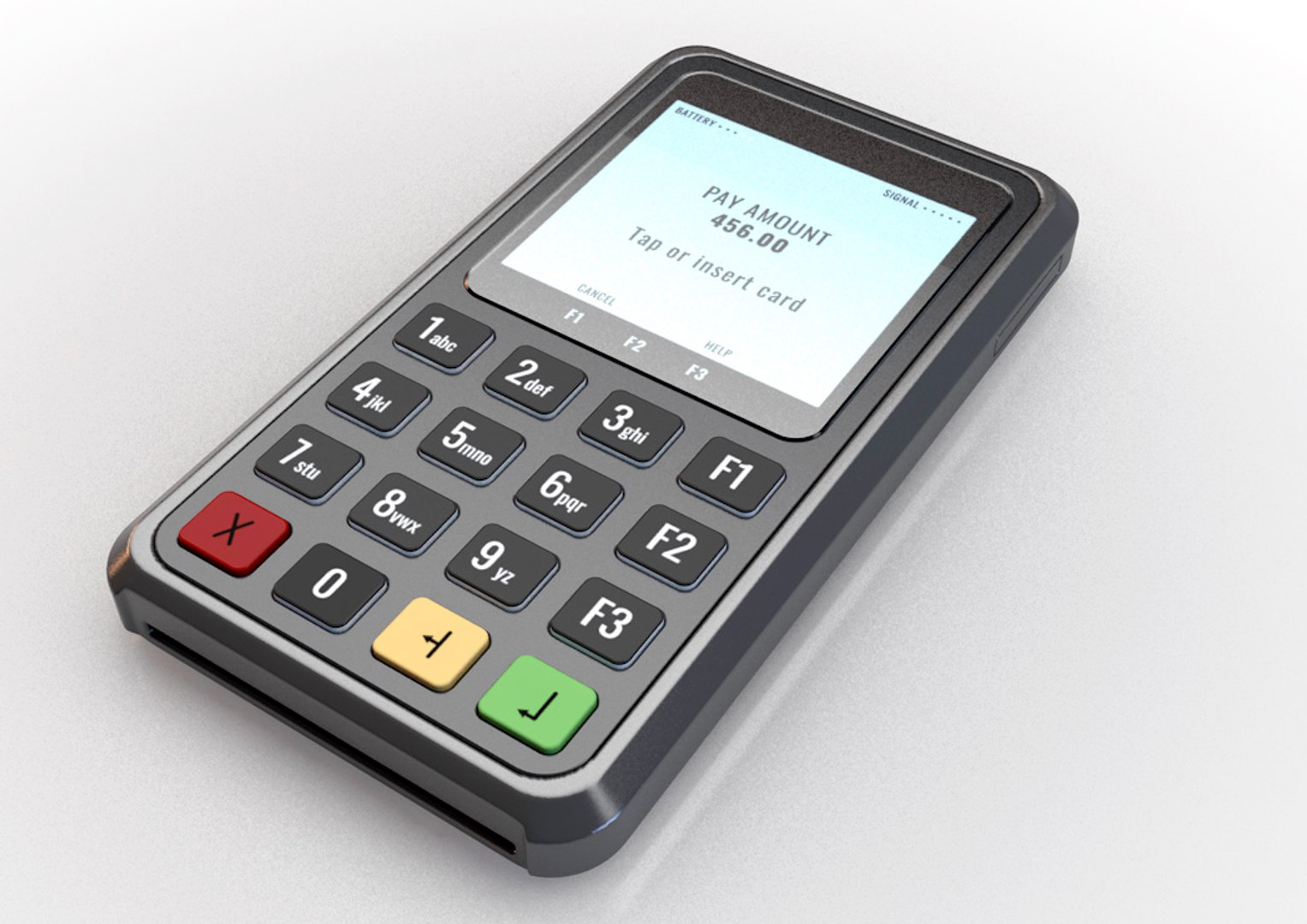 Handheld Credit Card Machine Model - TurboSquid 1470888