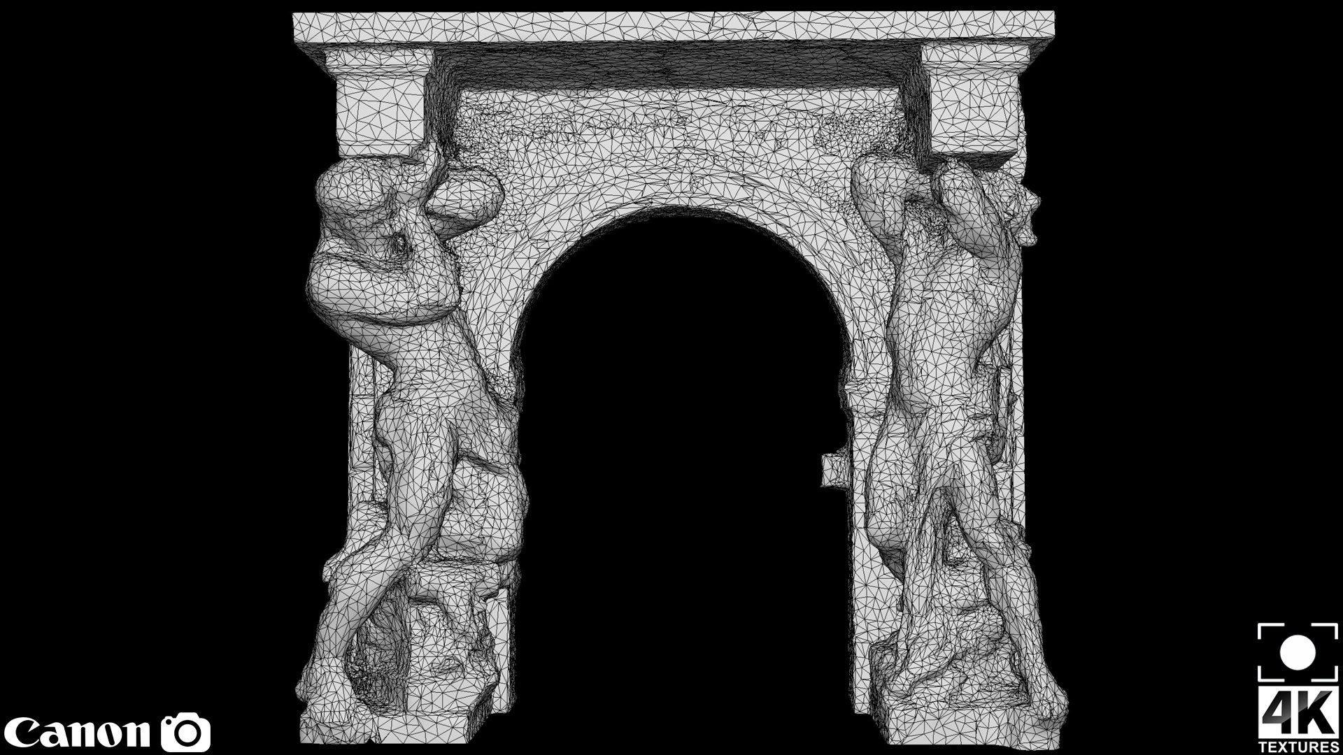 3D Model Ancient Sculpture Figures Entrance Photogrammetry - TurboSquid ...