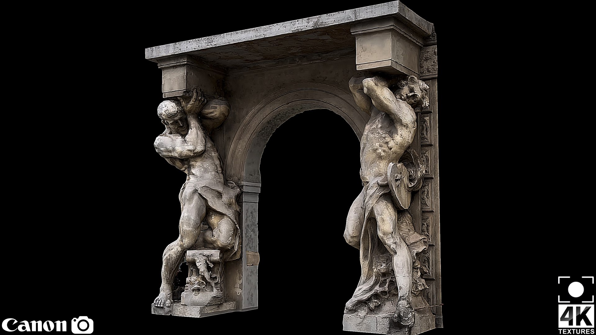 3D Model Ancient Sculpture Figures Entrance Photogrammetry - TurboSquid ...
