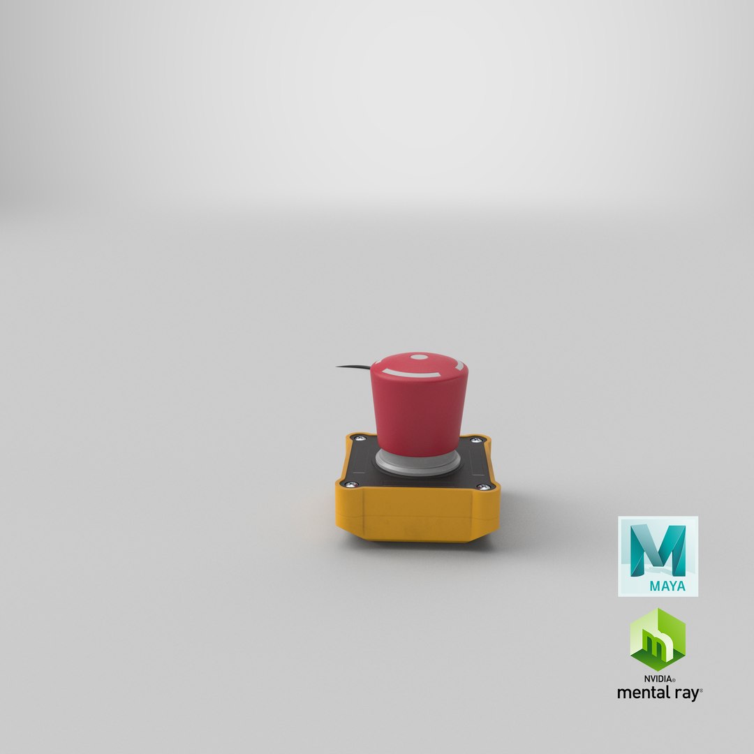Big Red Button 3D Model - TurboSquid 1201516