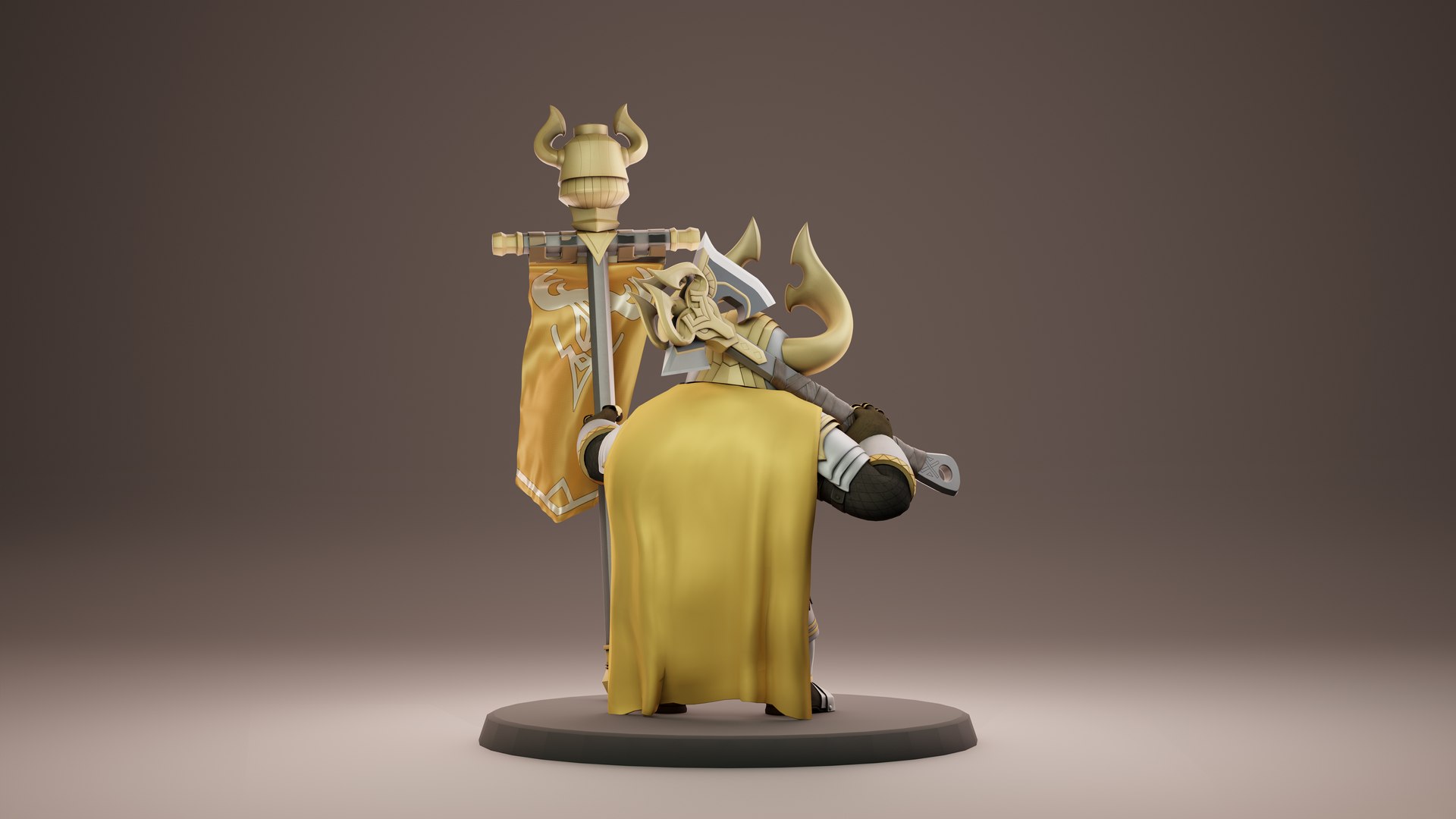 Golden Horn Dwarf 3D Model - TurboSquid 2047399