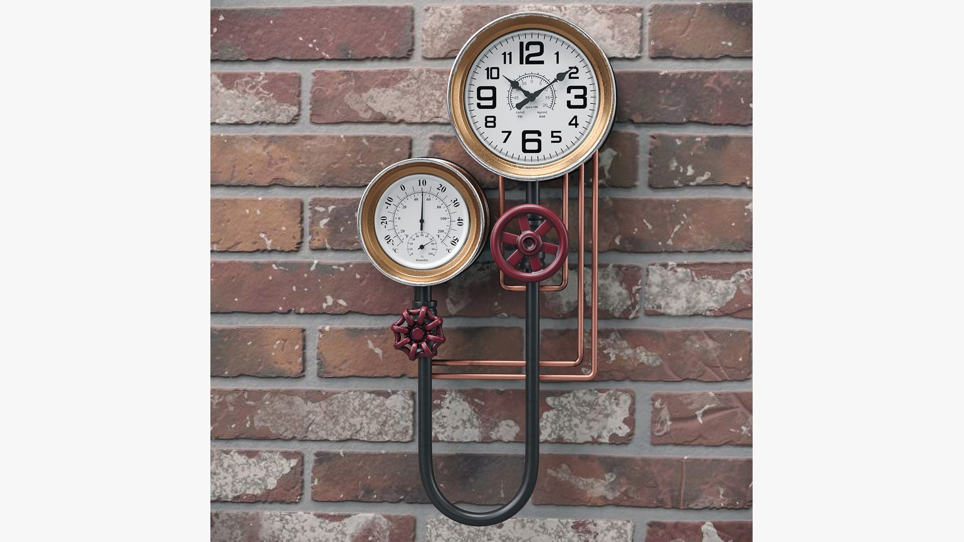 Industrial Pipe Wall Clock 3D Model - TurboSquid 2070268