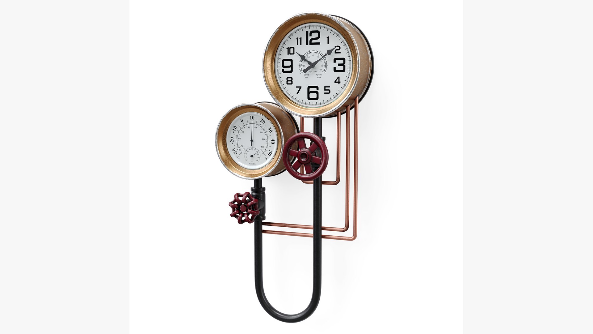 Industrial Pipe Wall Clock 3D Model - TurboSquid 2070268
