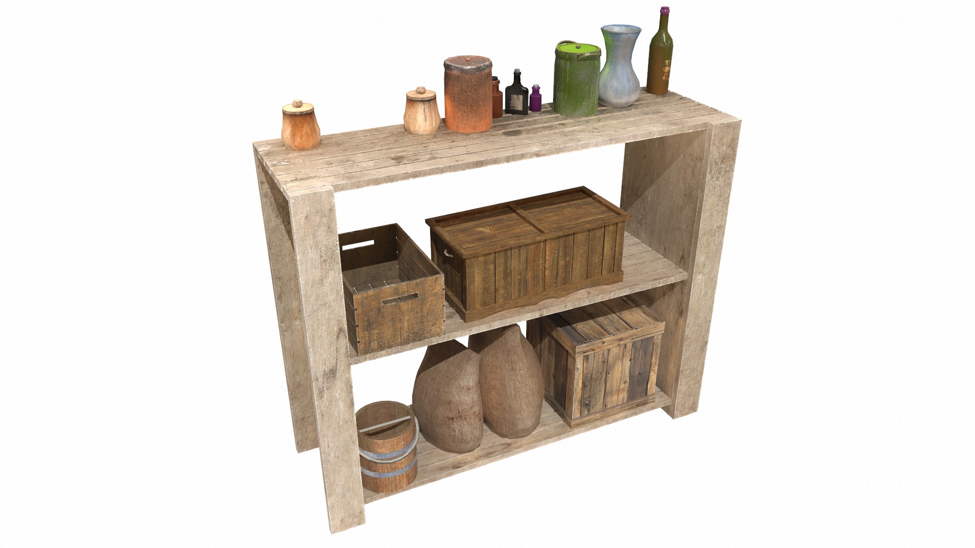 Old shelf model - TurboSquid 1405423