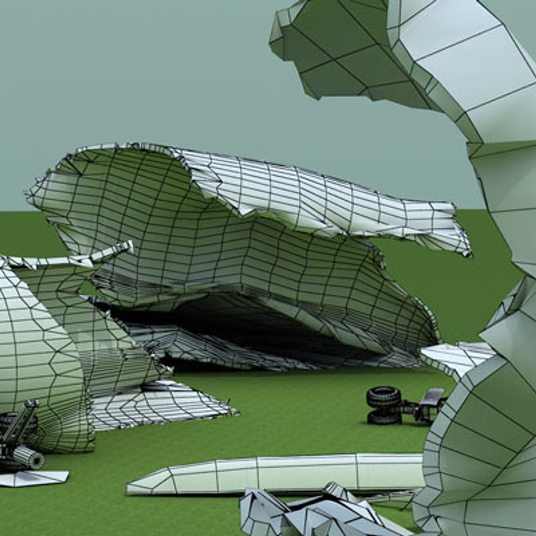 Crashed Plane 3d Model