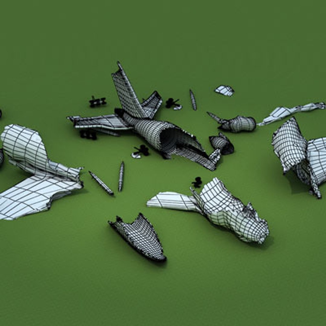 Crashed Plane 3d Model